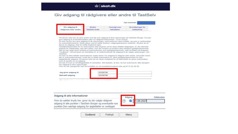 Autorisation TastSelv SKAT - Borger · Andersen Revision Statsautoriseret Revisionsaktieselskab